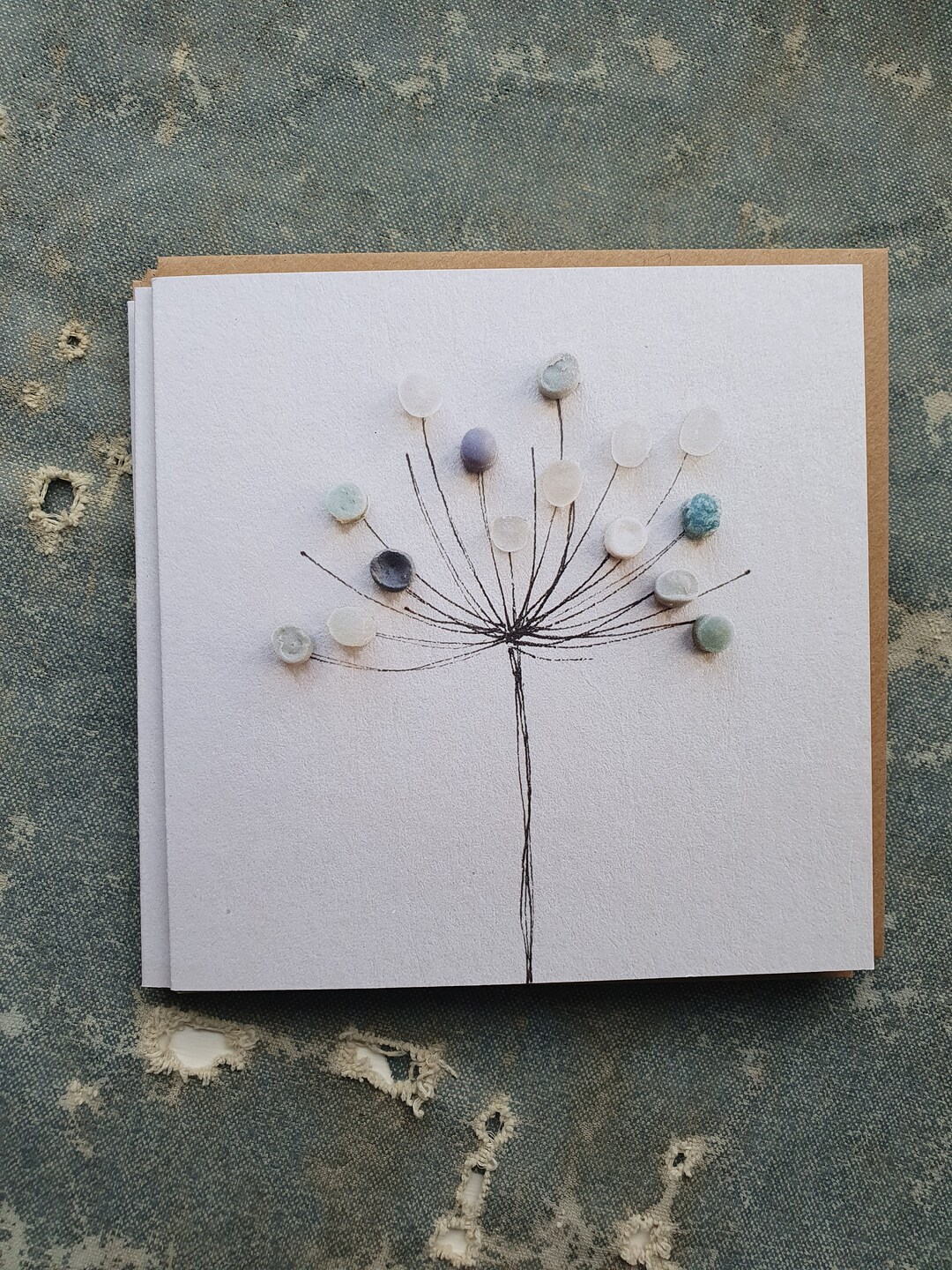 Pack of Four Greetings Cards, Nurdle Seed Heads, Print, Brown Envelopes ...