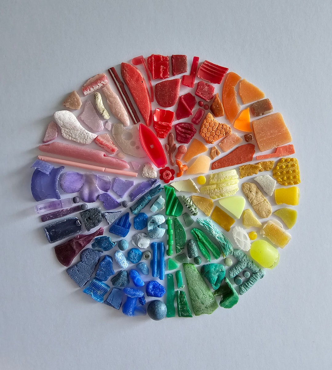 Beach Plastic Colour Wheel, Beach Clean Art, Recycle Beach Plastic Gift ...