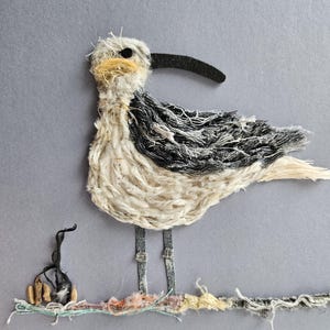 Whimbrel, Beach Combed Rope, Eco Art, Original Art, Bird Art, Wall Art ...