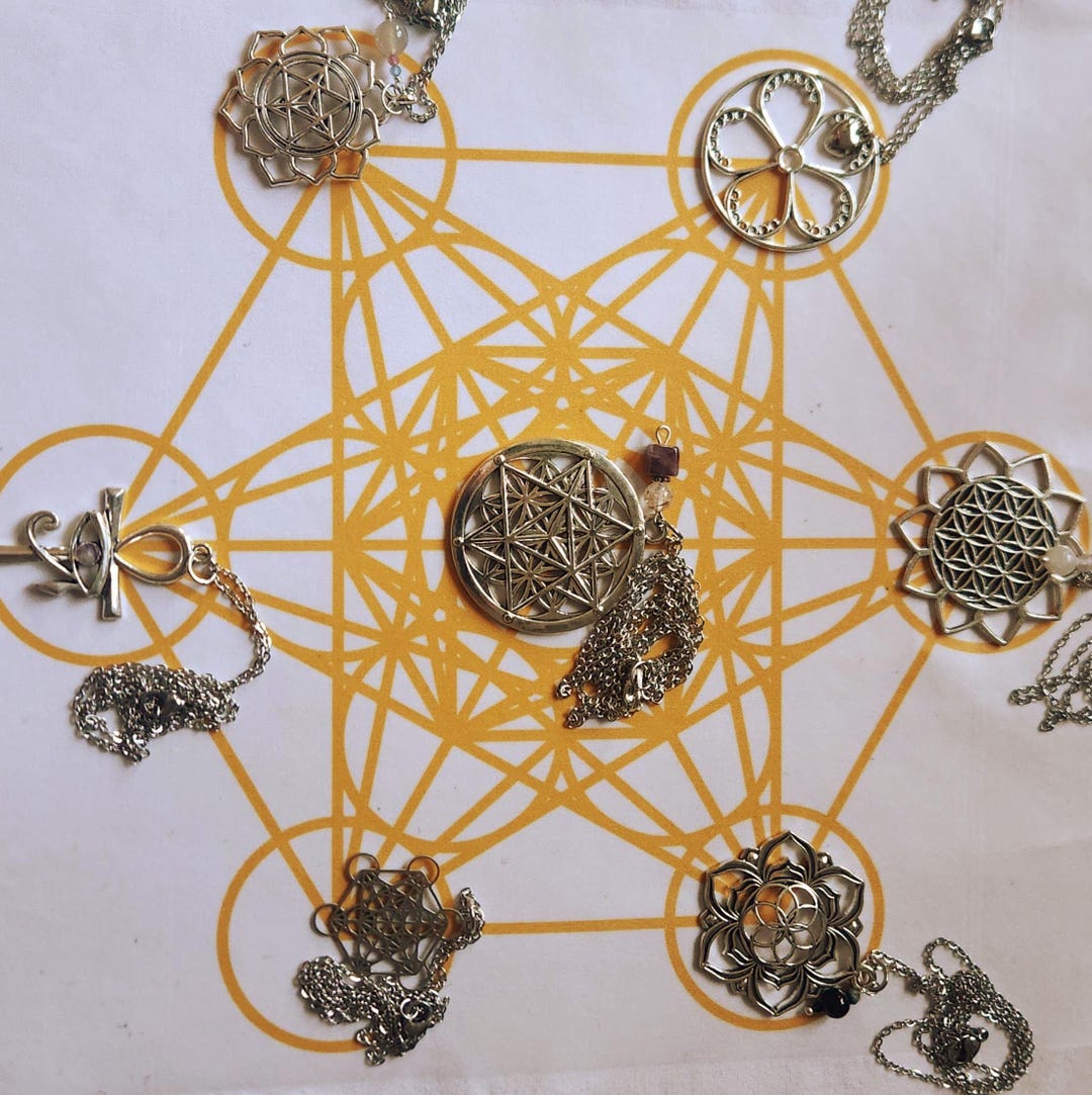 Sacred Geometry Pendant Necklace: Fibonacci, Trinity Knot, Metatron's ...