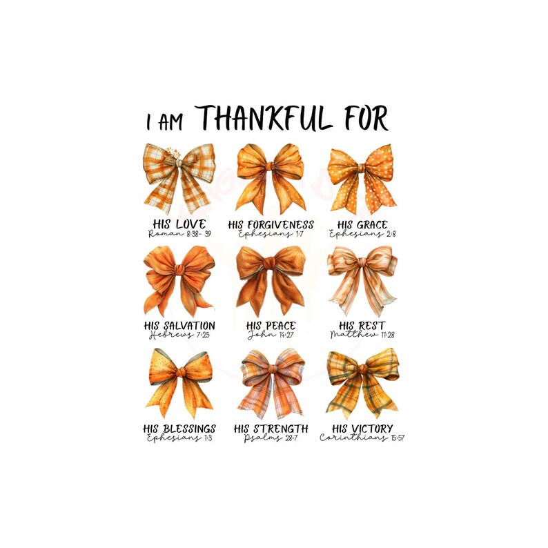 Thanksgiving DTF Transfer, I Am Thankful For, Fall Thanksgiving Themed ...