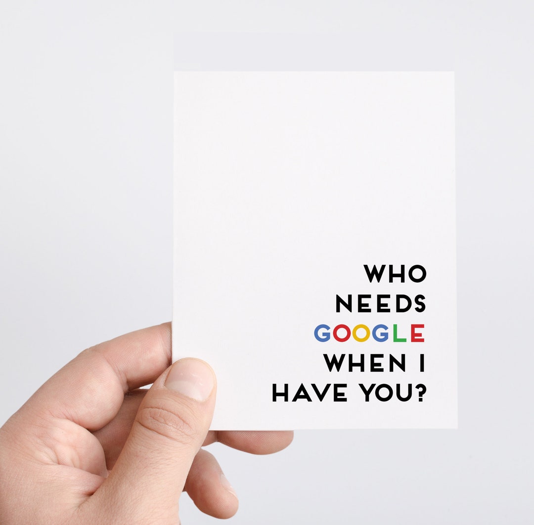 Google Birthday Card for Him Funny Tech Gift Ideas Geek or - Etsy