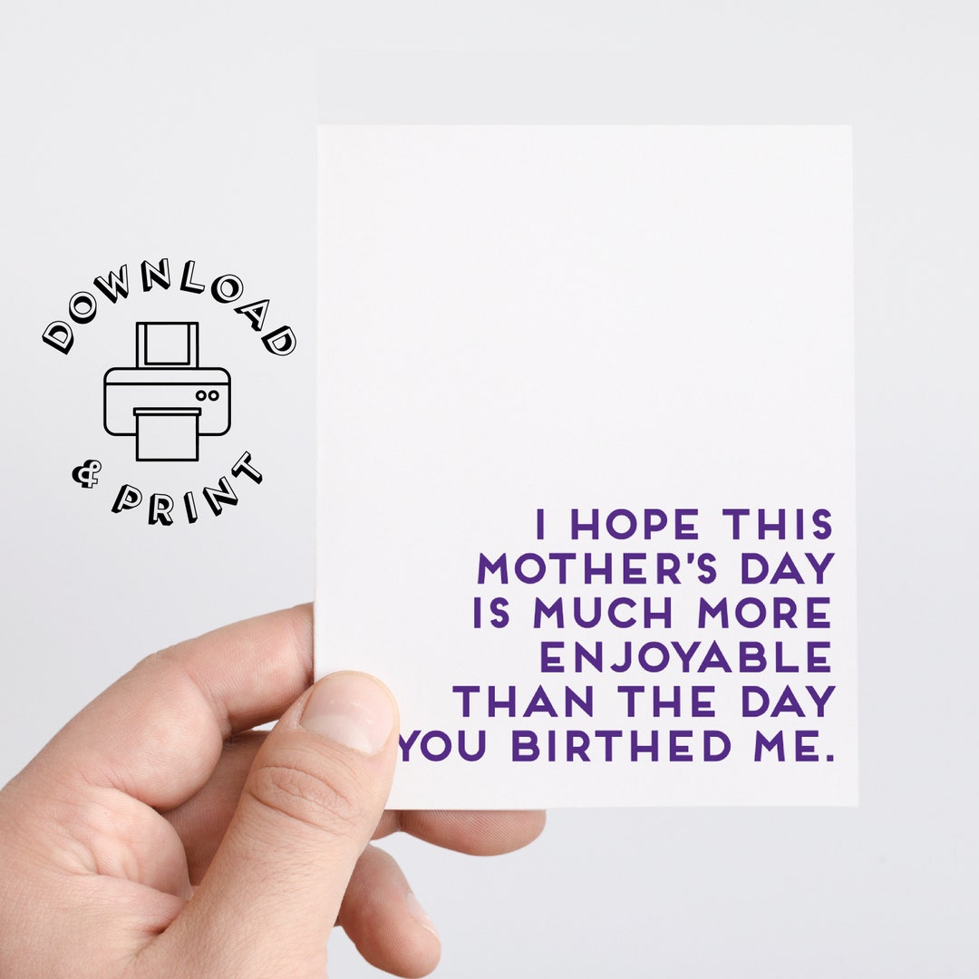 Printable Mothers Day Card Digital Card for Mothers Day Gift First ...