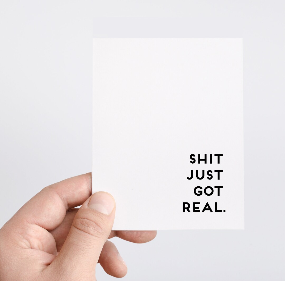 Funny Graduation Card, Shit Just Got Real, Grad Gift Card Holder, Card ...