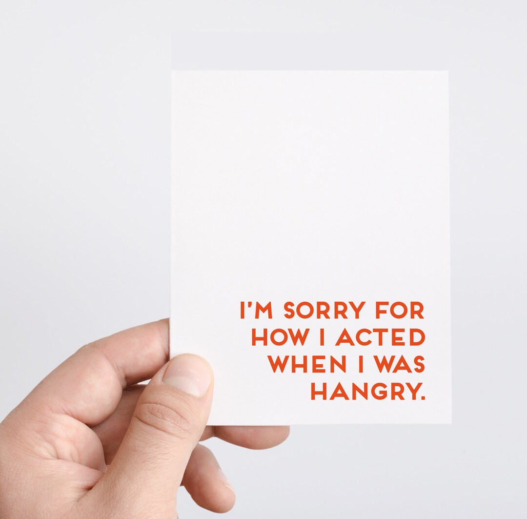 CLEARANCE Funny Hangry Card for Husband Boyfriend, Sorry for What I ...