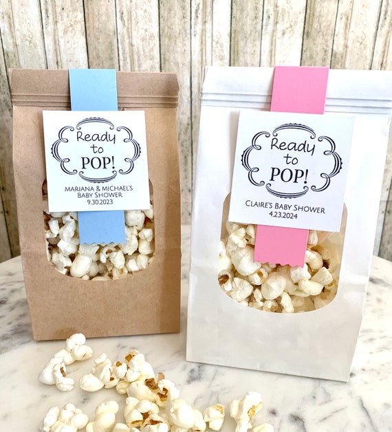 Diy Baby Shower Popcorn Favors About To Pop" Popcorn Containers For A