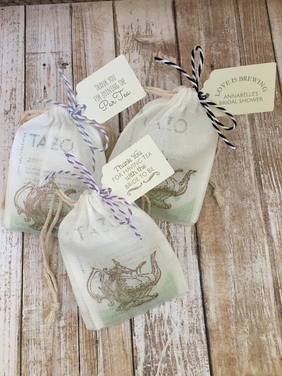 8 ~ Bridal Shower Tea Favors, Tea Party Shower Favors, Bridal Shower ...
