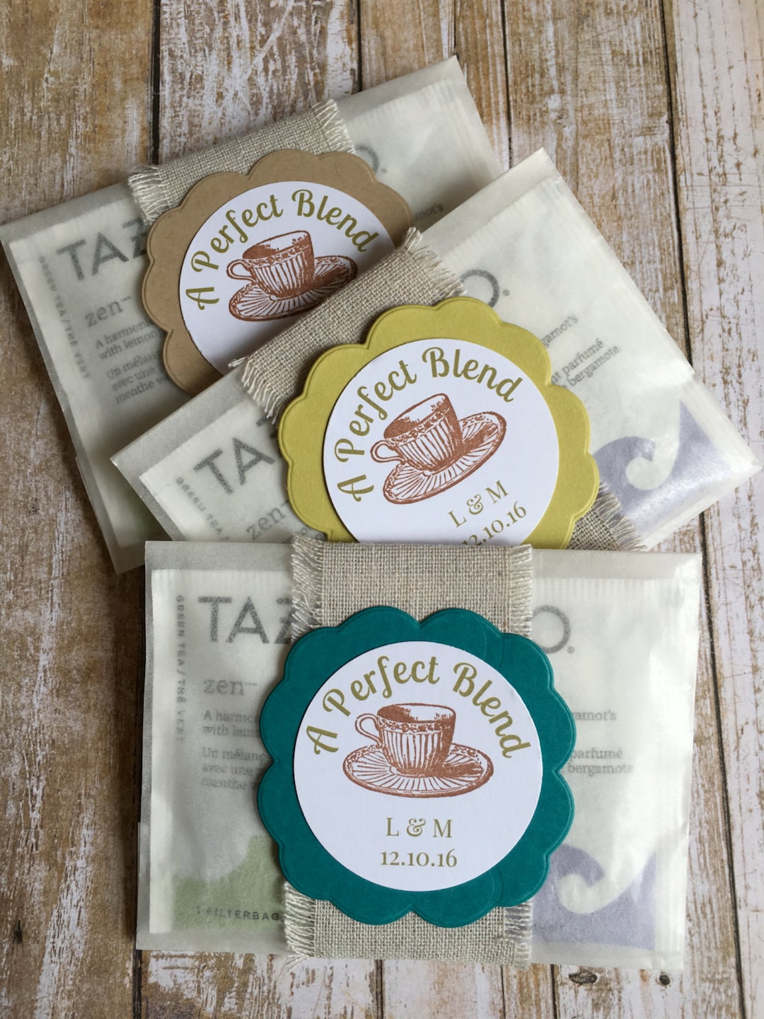 8 ~ Wedding Favors, Wedding Tea Bag Favors, 