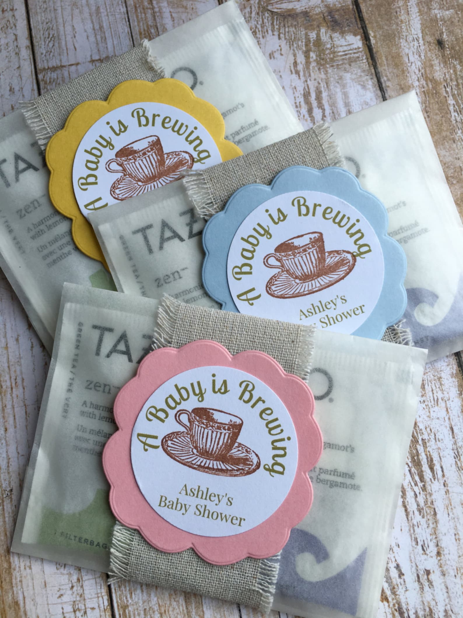 8 ~ Baby Shower Tea Favors, Baby Shower Tea Bag Favors, "a Baby is ...