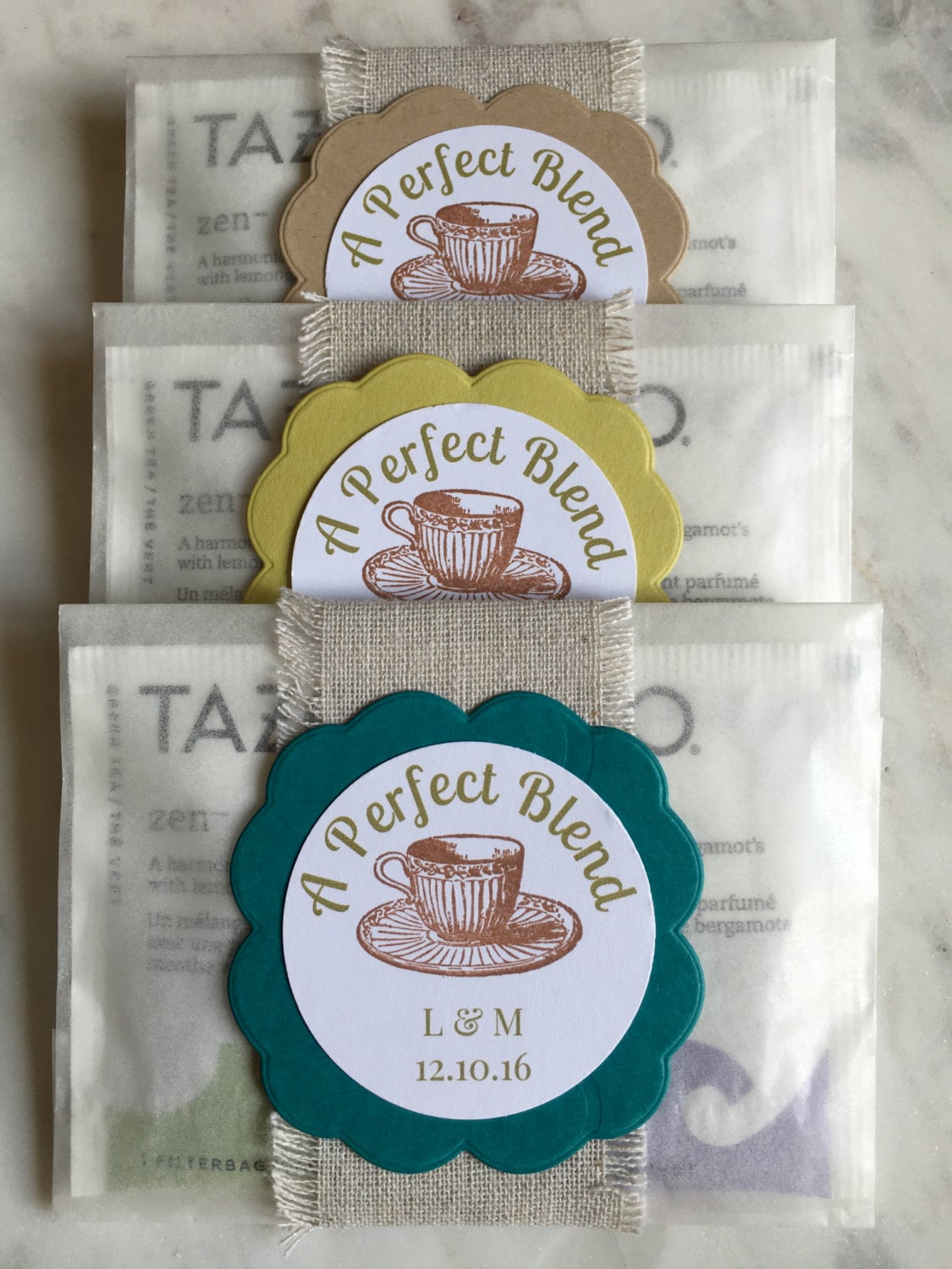 8 ~ Wedding Favors, Wedding Tea Bag Favors, 