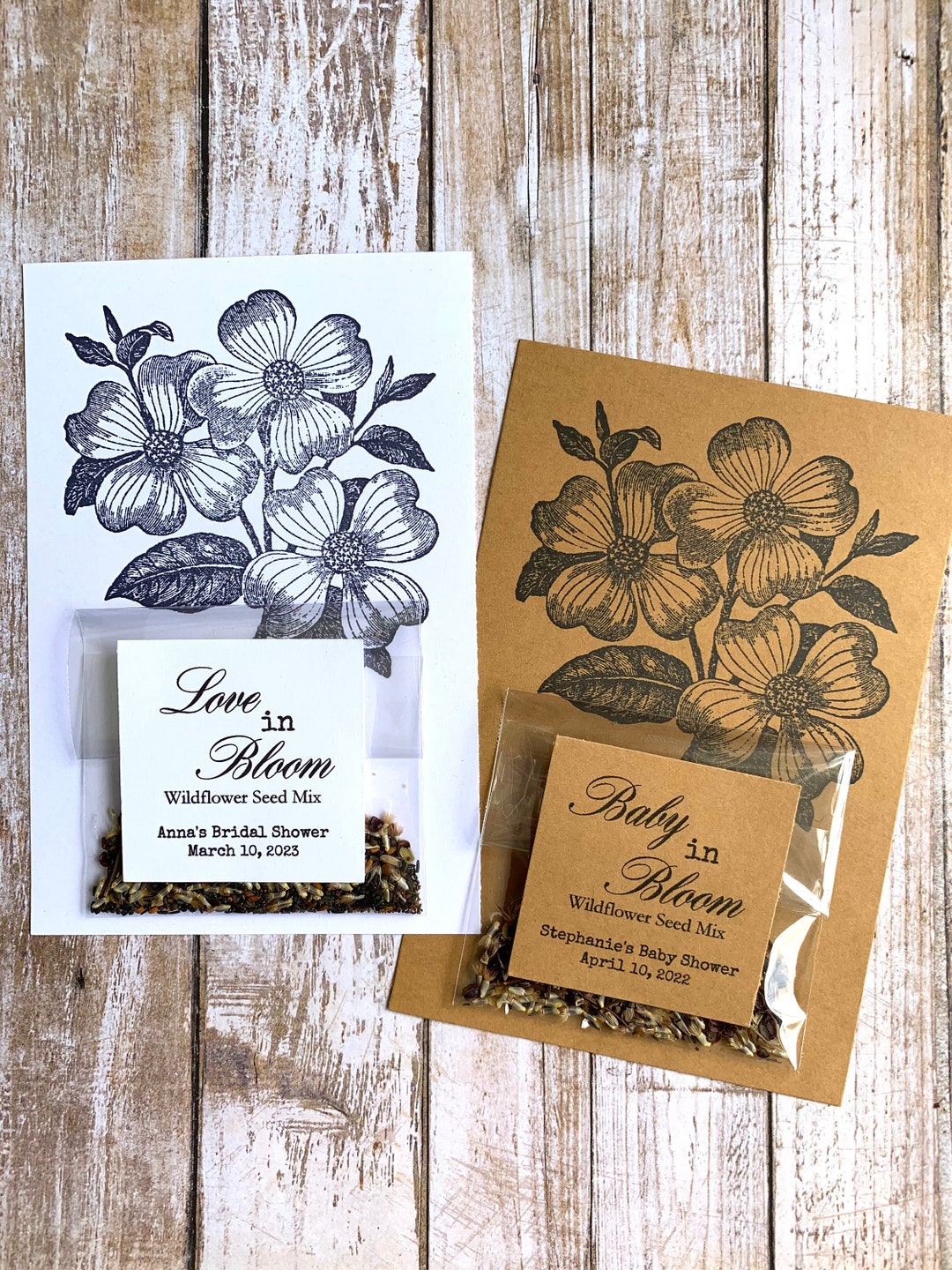 Baby, Bridal, Wedding Seed Favors, Wildflower Seed Packets, Baby in ...