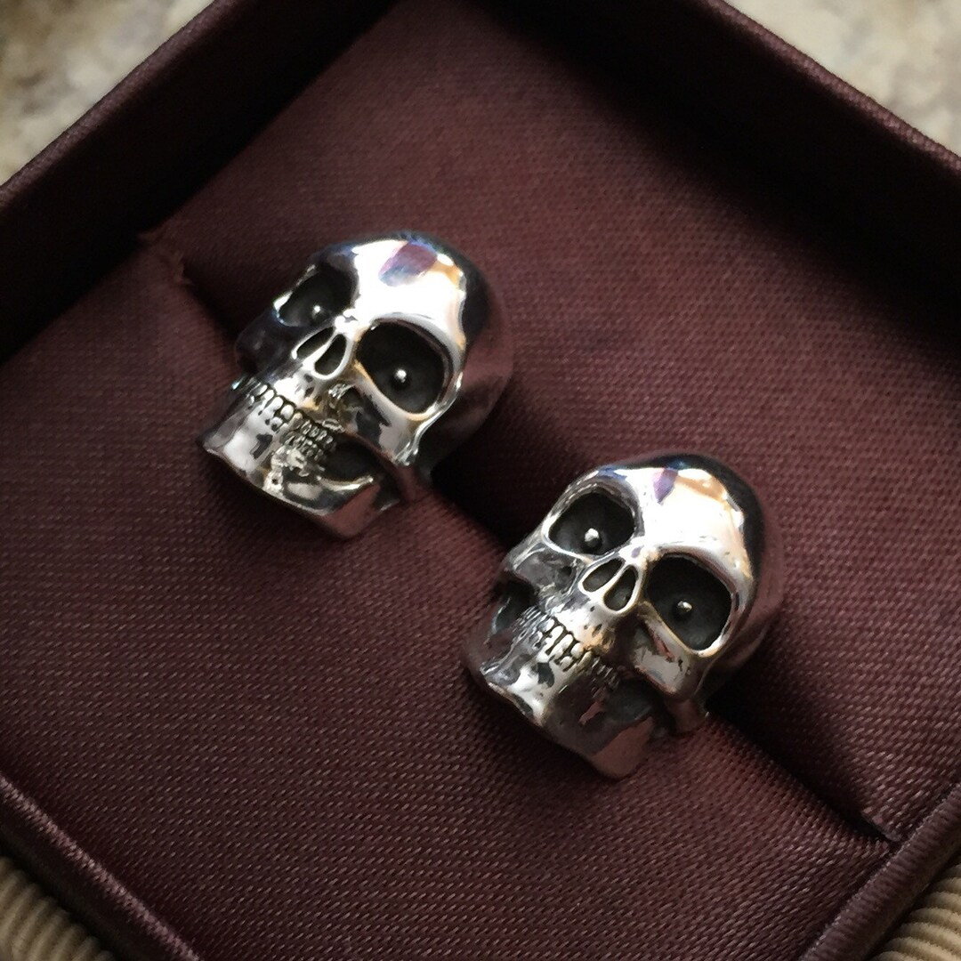 Intenebris Sterling Silver Evil Eye Skull Cufflinks - Etsy