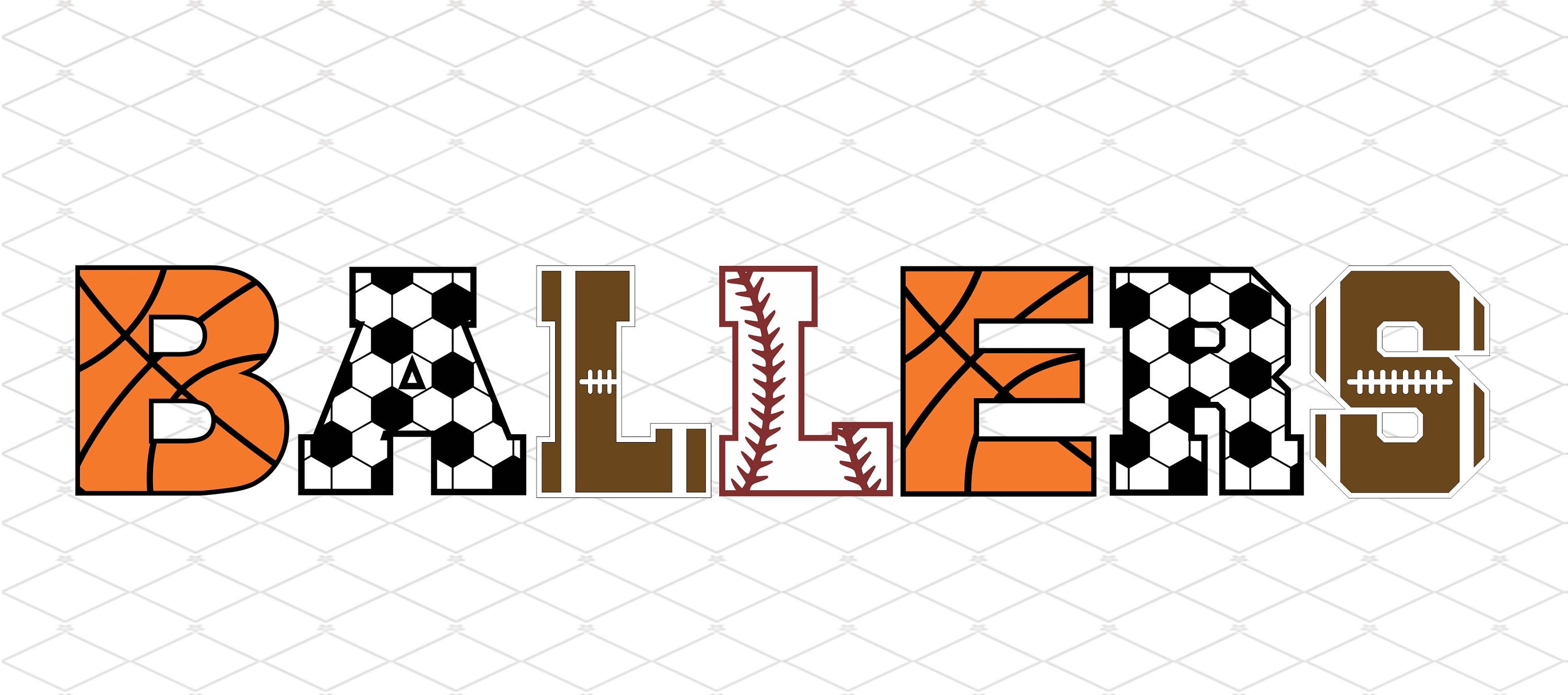 Ballers Baseball Football Basketball Soccer - Silhouette - Cricut - Cut ...