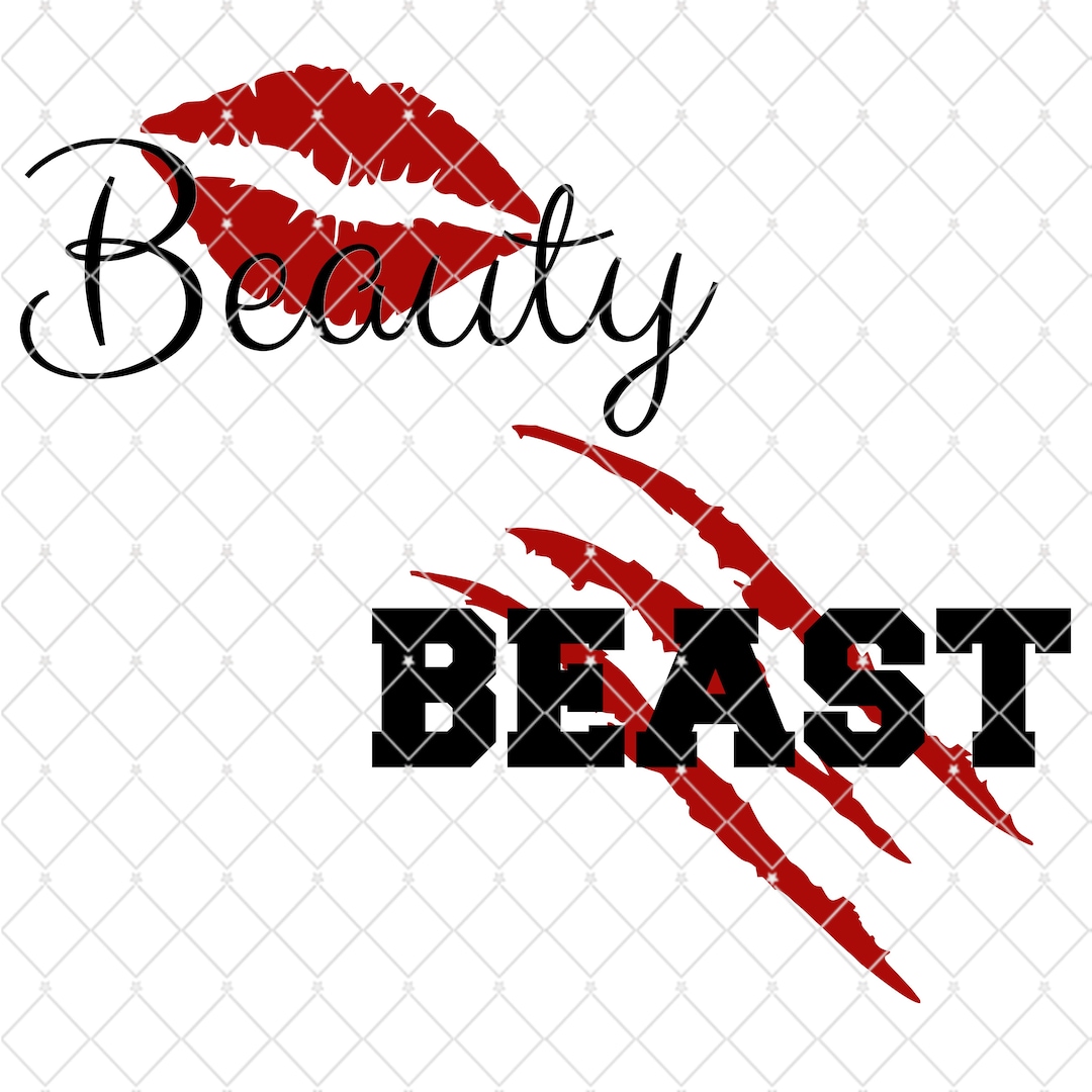 Beauty & Beast - Silhouette - Cricut - Cut File - SVG Design - Vector ...