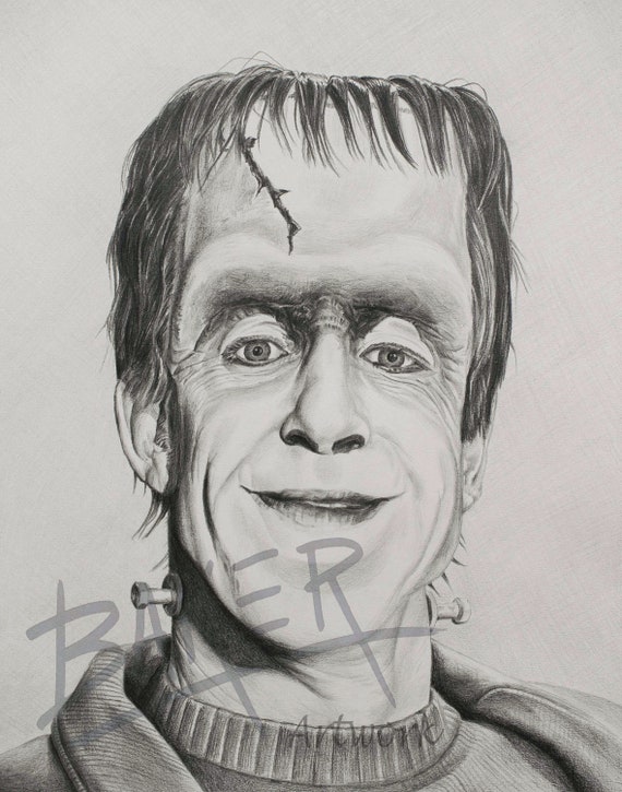 Herman Munster Pencil Drawing Fan Art Digital Download - Etsy