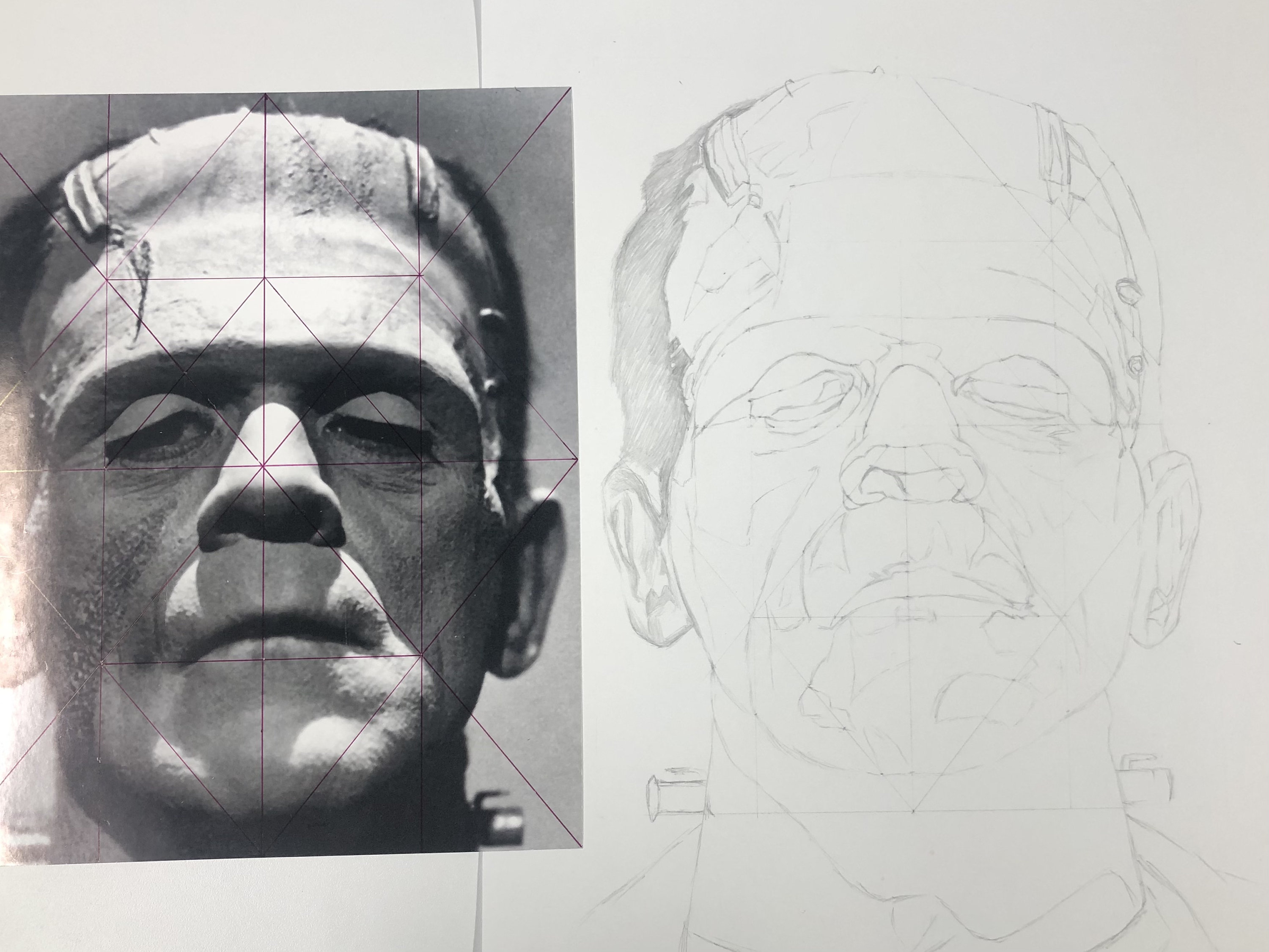 Frankenstein & Bride Pencil Drawing Set: Classic Horror Art (digital ...
