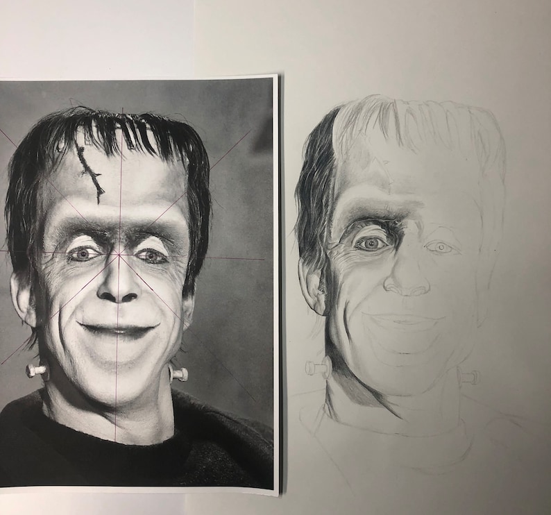 Herman Munster Pencil Drawing Fan Art Digital Download - Etsy