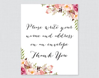 Please Write Your Name and Address on Envelope Sign Wedding - Etsy