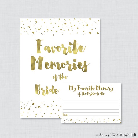 Party Games Party Favors & Games 0010-M Favorite Memories of the Bride ...