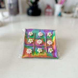 Tic-tac-toe Board Handmade Summer Flowers Daisy Sunflower Polymer Clay ...