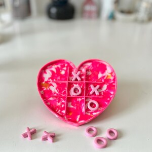 Tic-tac-toe Board Handmade Heart Love Valentine’s Day Xoxo Polymer Clay ...