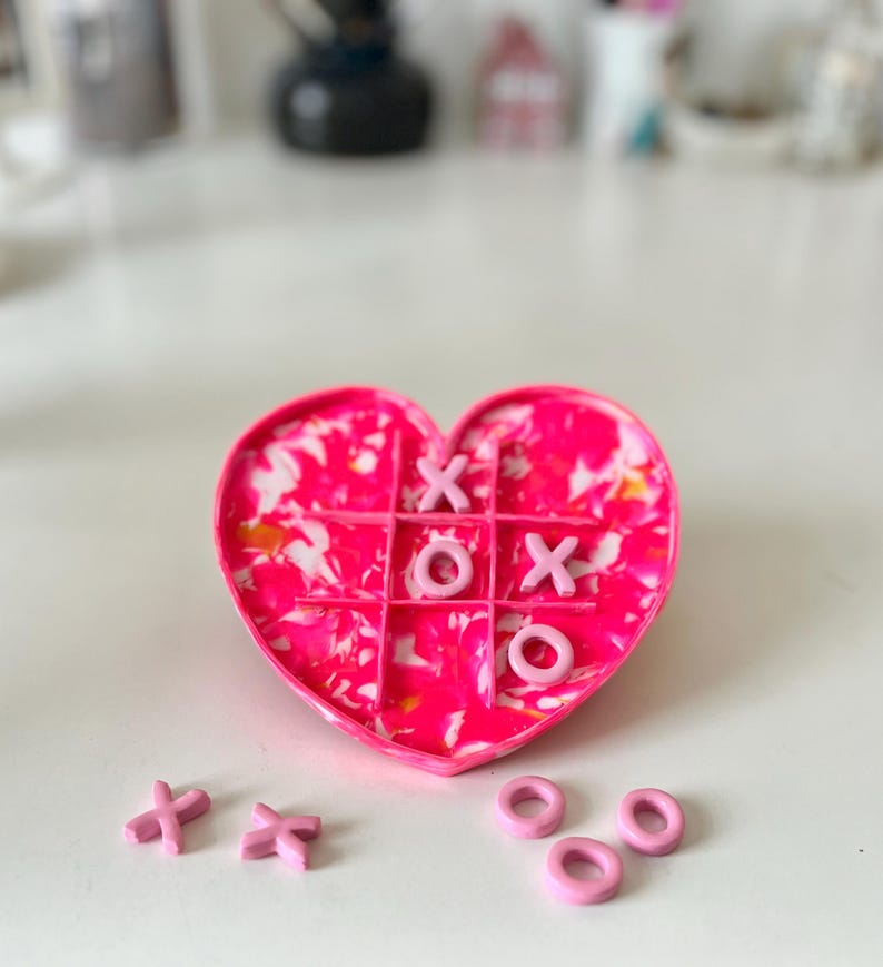 Tic-tac-toe Board Handmade Heart Love Valentine’s Day Xoxo Polymer Clay ...