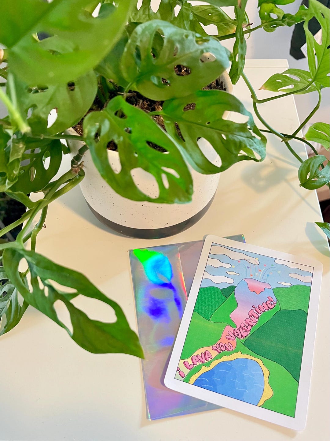 I Lava You Volcano Valentine Card Iridescent Rainbow Hawaii Love ...