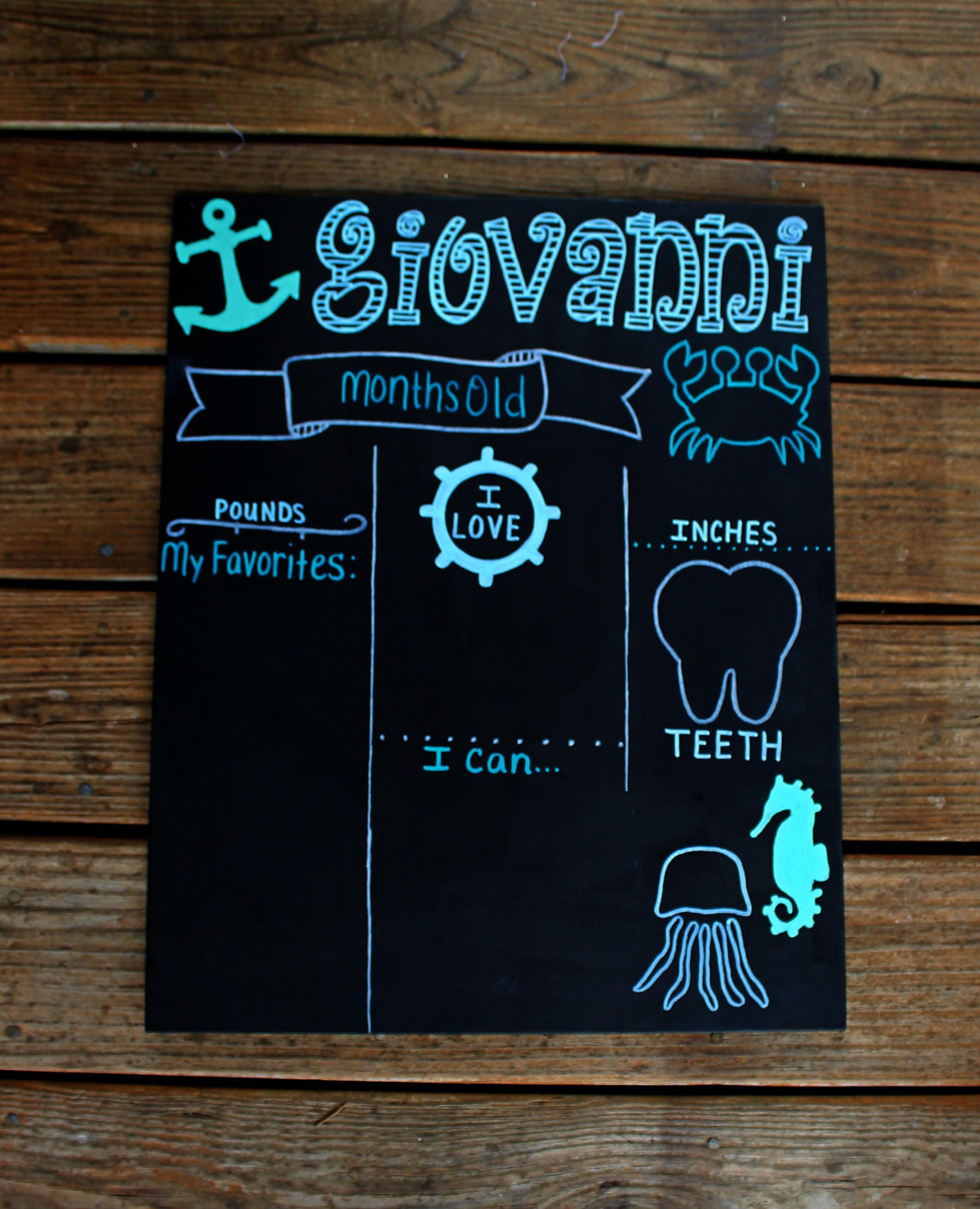 Monthly Baby Chalkboard Monthly Baby Sign Reusable | Etsy