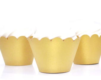 Gold Cupcake Wrapper - Etsy