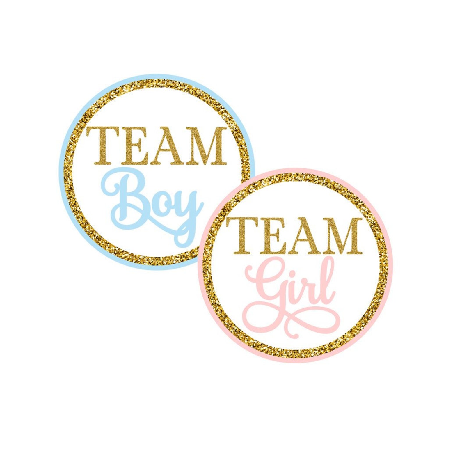 Team Girl Team Boy Stickers Gender Reveal Party Stickers - Etsy