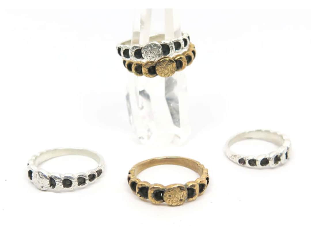 Nova Luna Moon Cycle Ring, Celestial Moon Ring, Witchy Moon Ring, Full ...