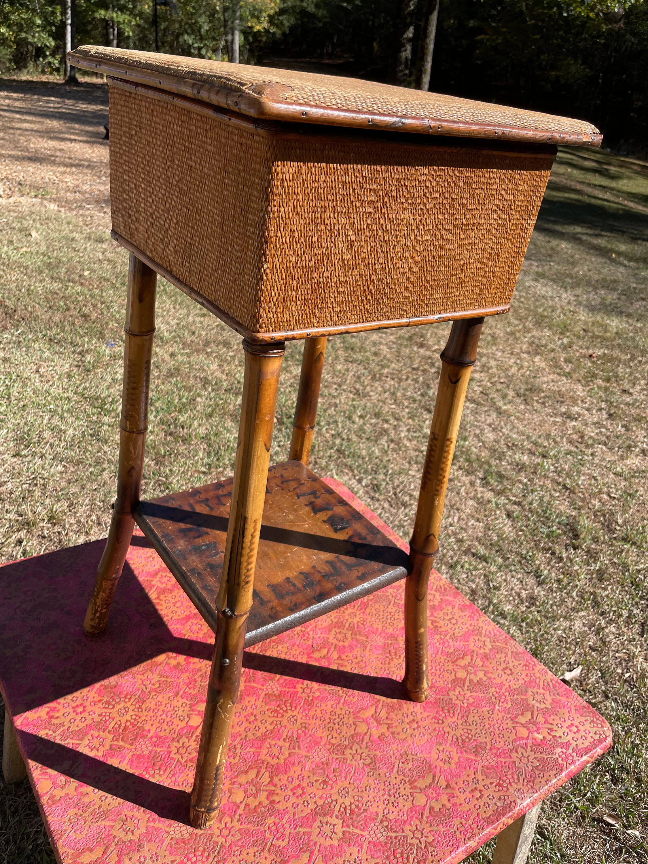 Vintage Rare 1920’s Bamboo/rattan Sewing Table - Etsy