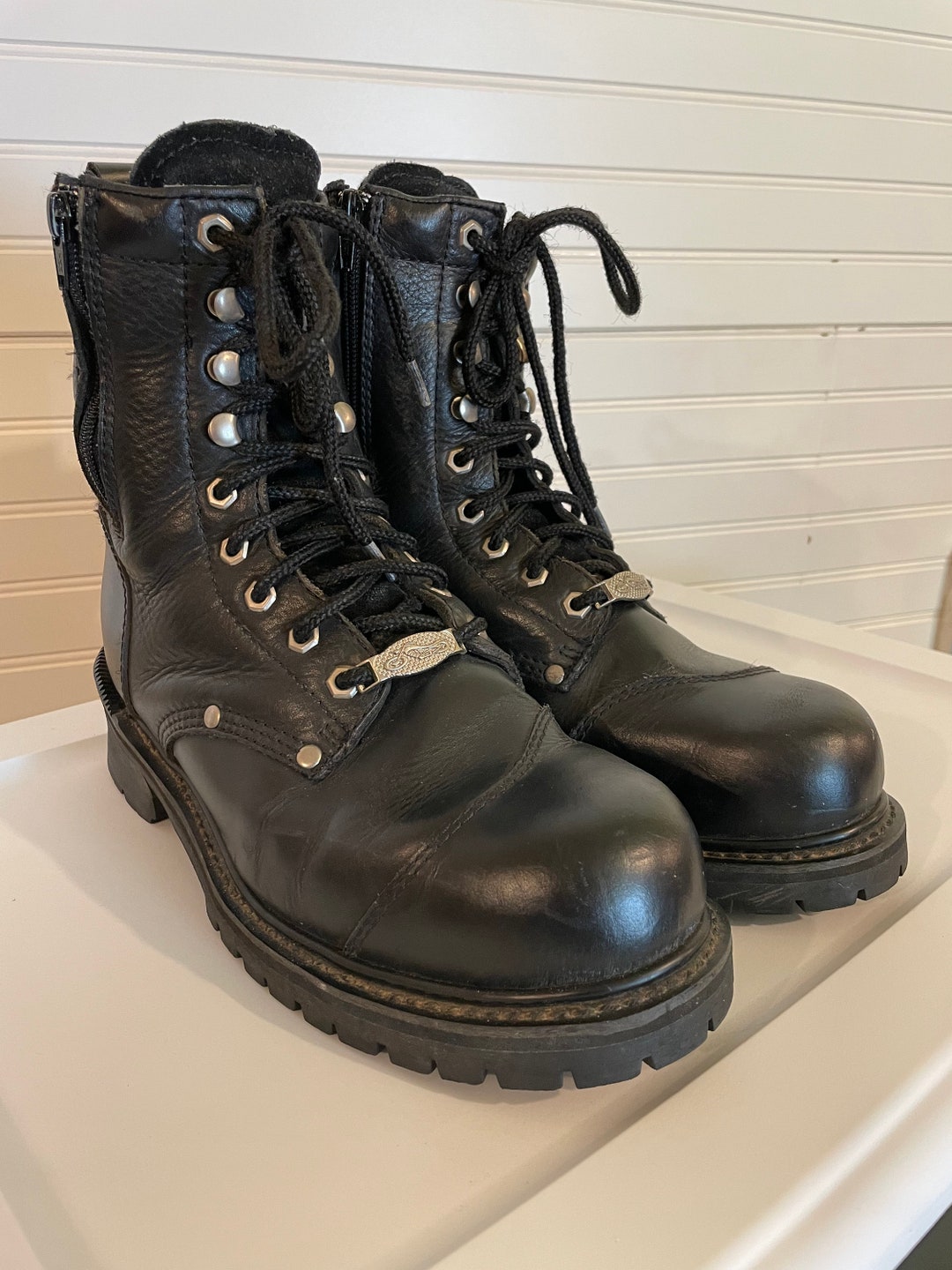 River Road Double Zipper Field Boot Black 10.5 - Etsy