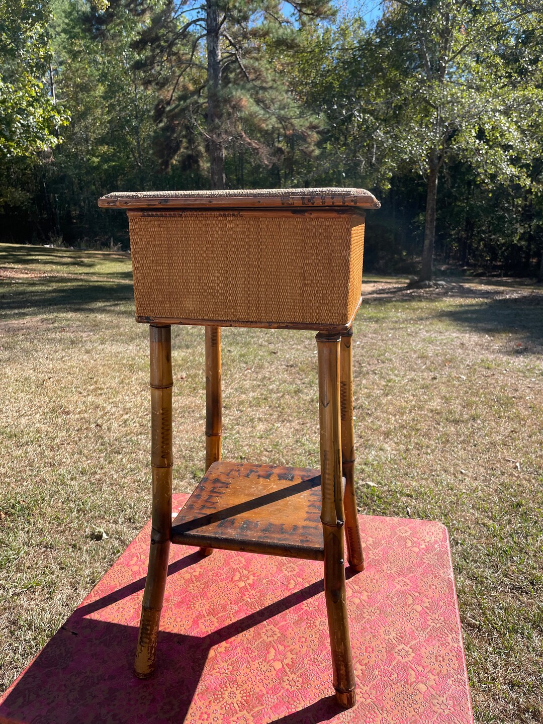 Vintage Rare 1920’s Bamboo/rattan Sewing Table - Etsy