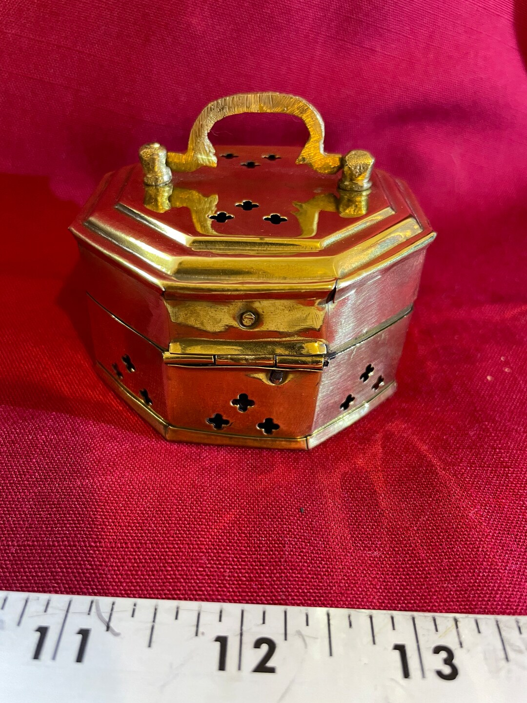 Vintage/new Solid Brass Hexagon Cricket Box - Etsy
