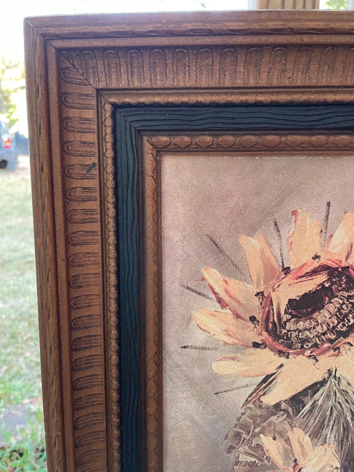 Vintage Framed Art Painting Sunflowers by L Ritter Home Interiors 29×21 ...