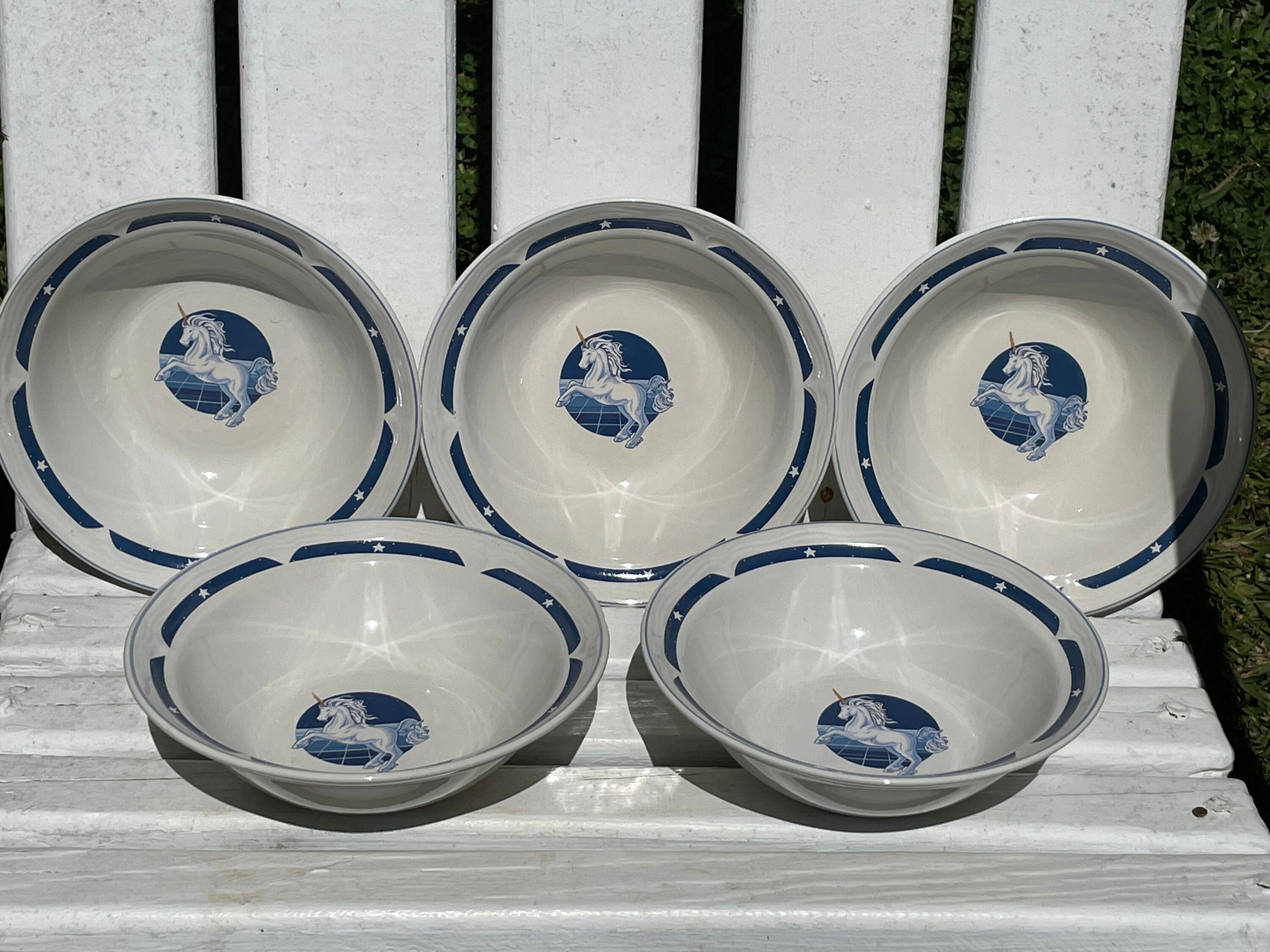 Vintage Rare Tienshan Stoneware S/5 Soup Bowls - Etsy