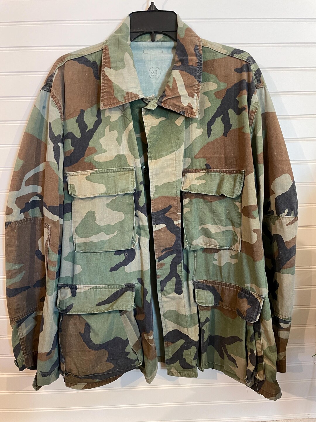 Vintage 1980's US Army Woodland Camo Jacket Shirt - Etsy