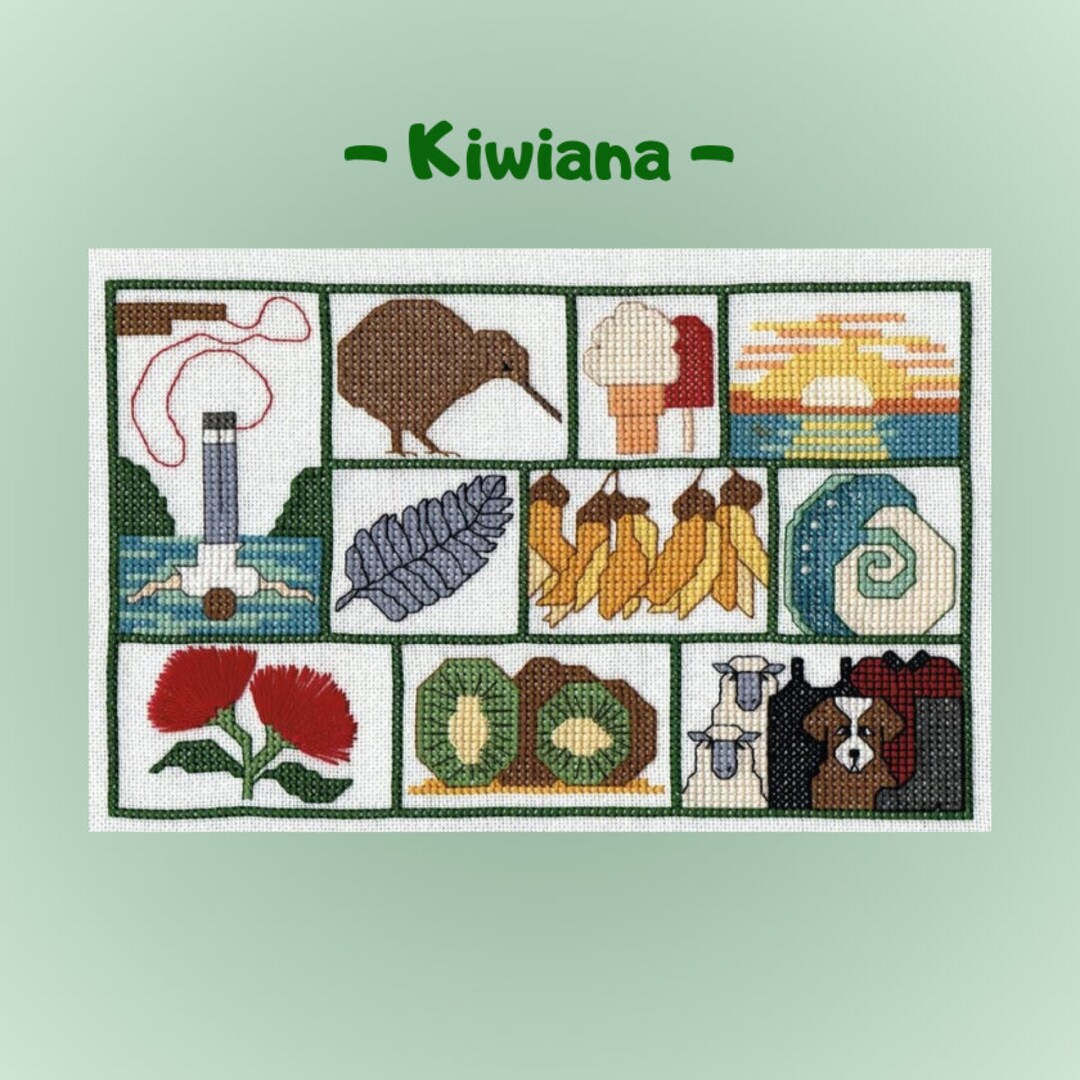Kiwiana Cross Stitch Pattern: New Zealand Icons (PDF Pattern) - Etsy