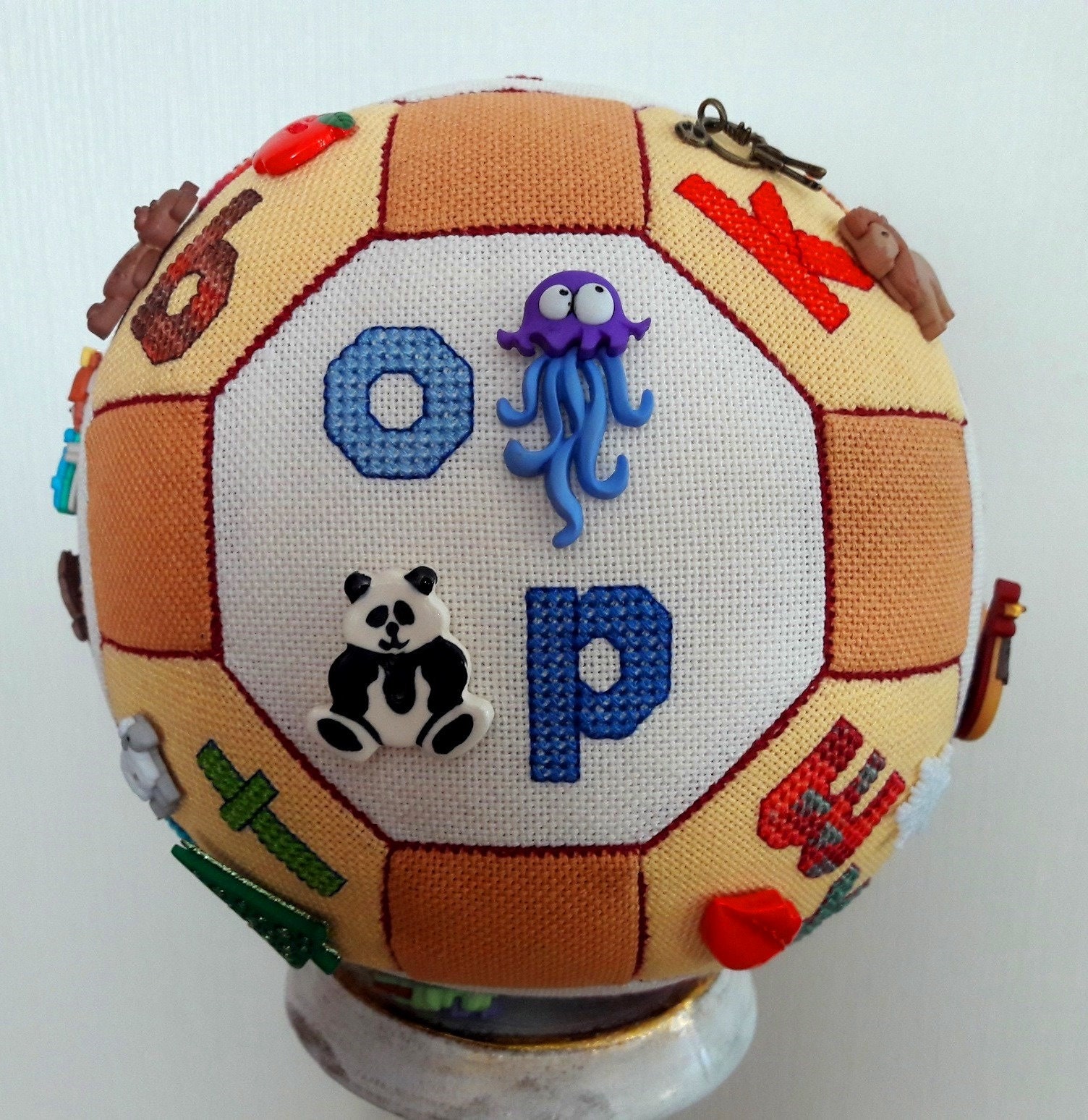 The Alphabet Cross Stitch Ball With Buttons Pdf Pattern - Etsy New Zealand