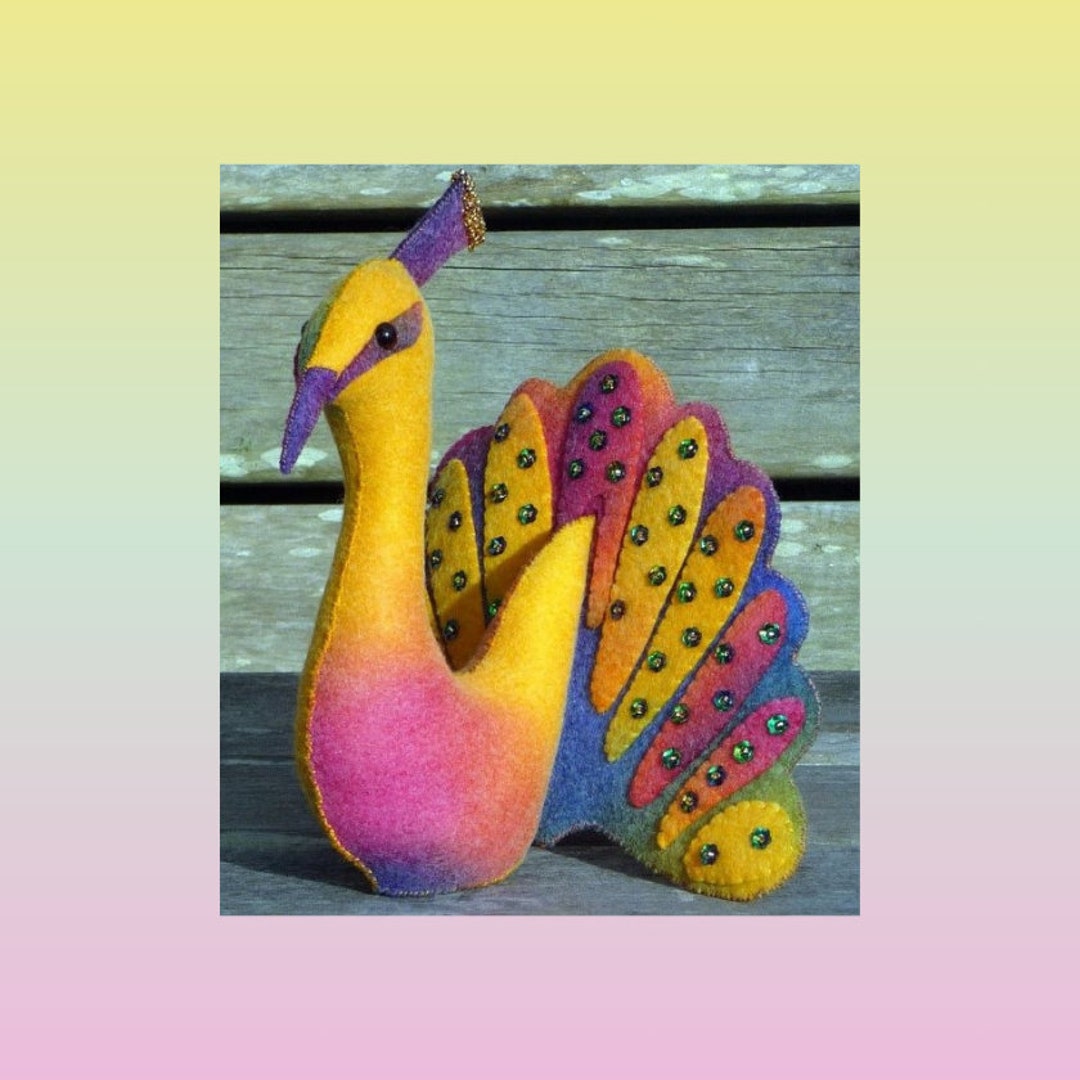 Felt Peacock - a Downloadable Pattern - Etsy