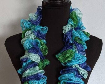 Blue Ruffle Scarf - Etsy