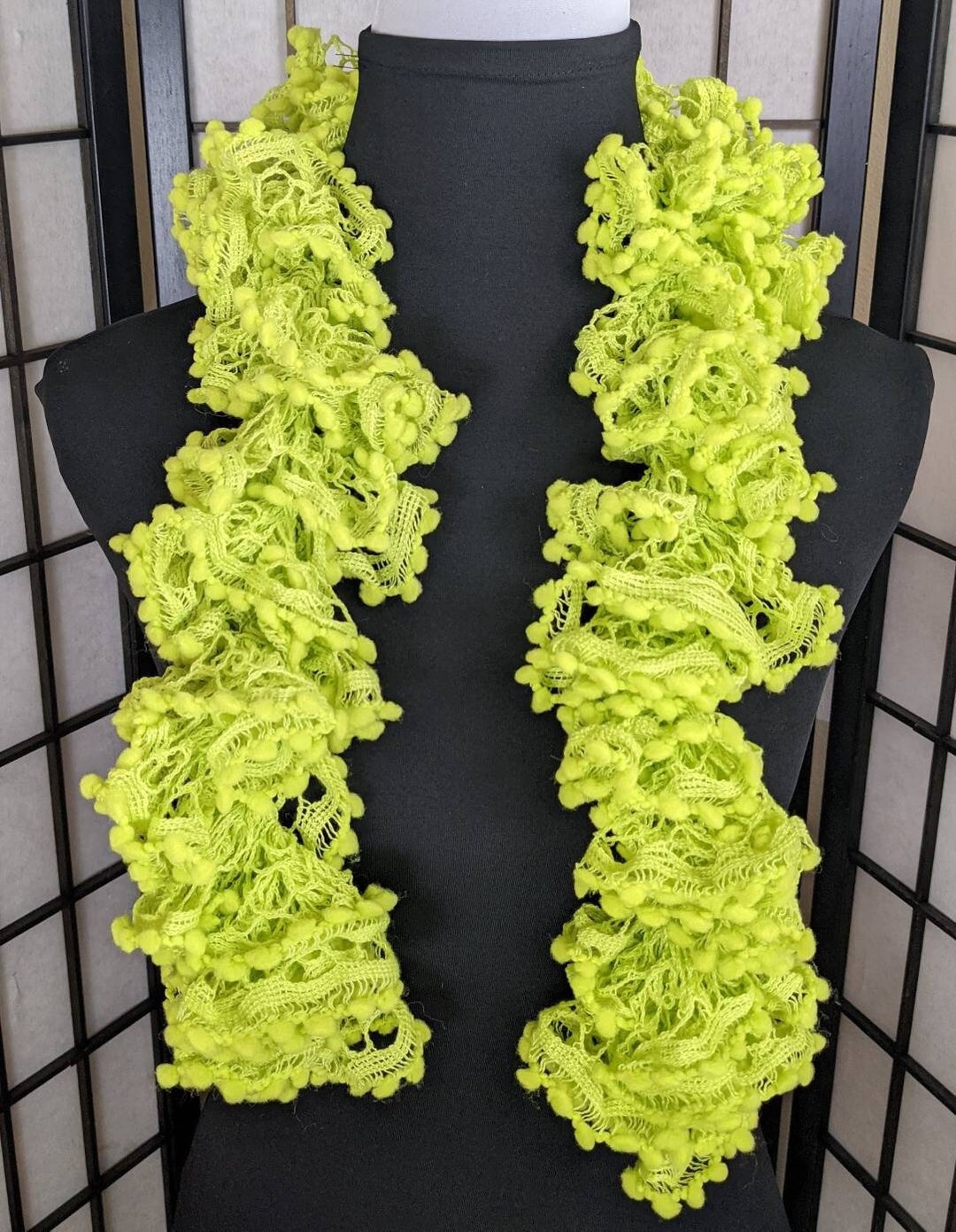Neon Green Ruffle Scarf, Frilly Scarf -- FREE SHIPPING - Etsy