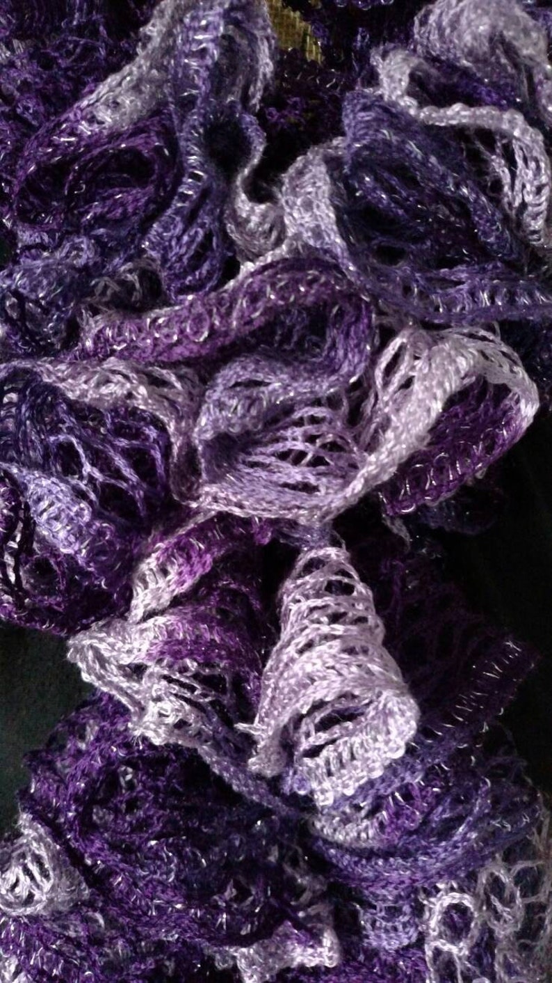 Purple Ruffle Scarf, Violet Frilly Scarf, Lace Scarf--free SHIPPING - Etsy