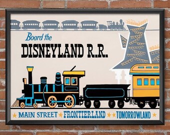 Disneyland Train Poster - Etsy