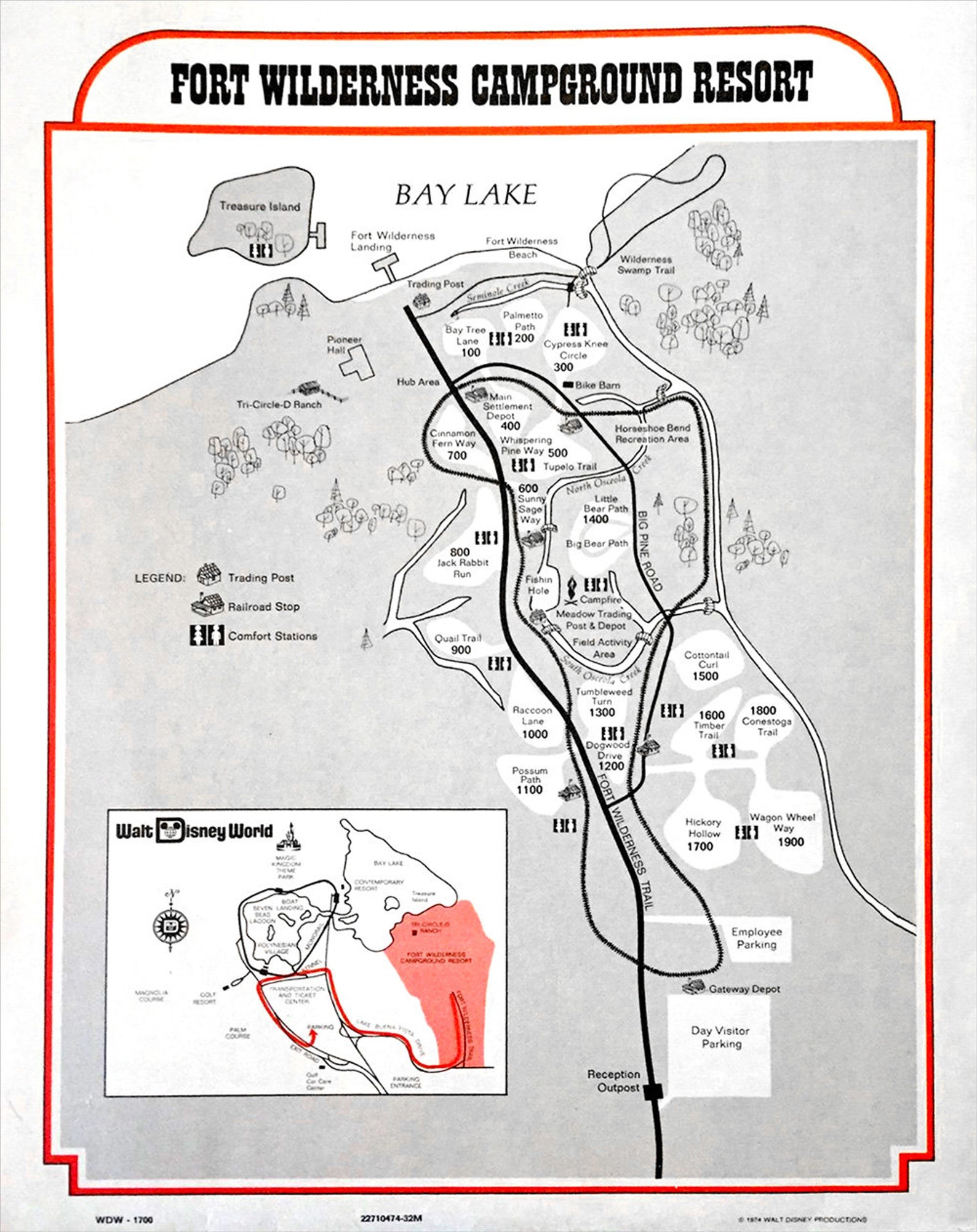Fort Wilderness Map Print Poster Disney World Campground Sign - Etsy
