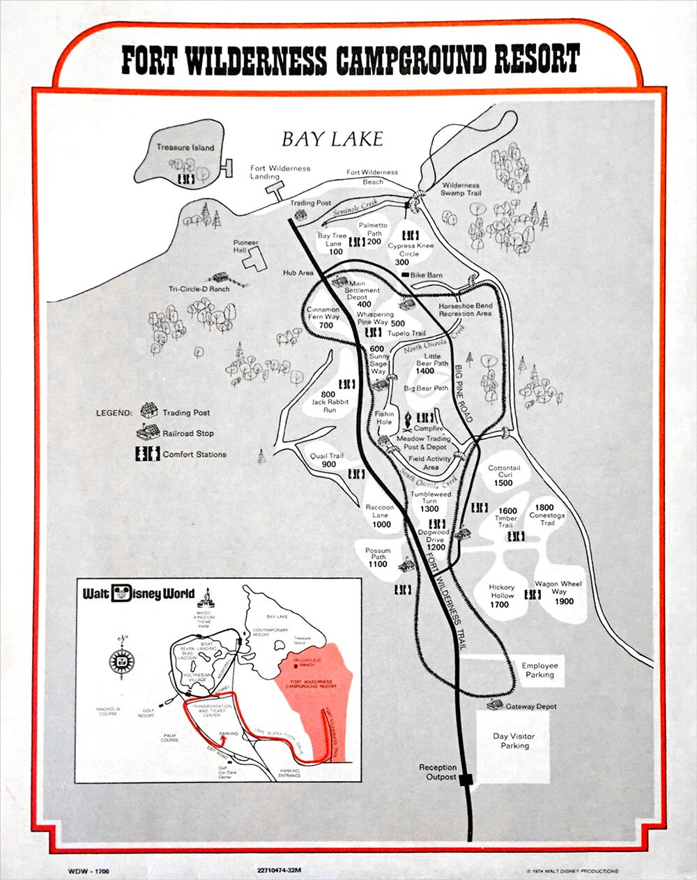 Fort Wilderness Map Print Poster Disney World Campground Sign | Etsy
