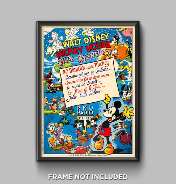 Mickey Mouse Silly Symphony Cartoon Movie Film Poster Print | Etsy
