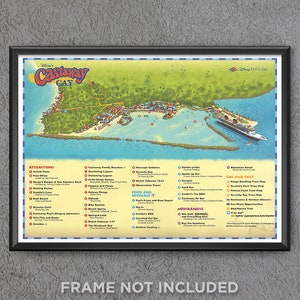 Castaway Cay Map Print Poster DCL Disney Cruise Line Dream Fantasy ...