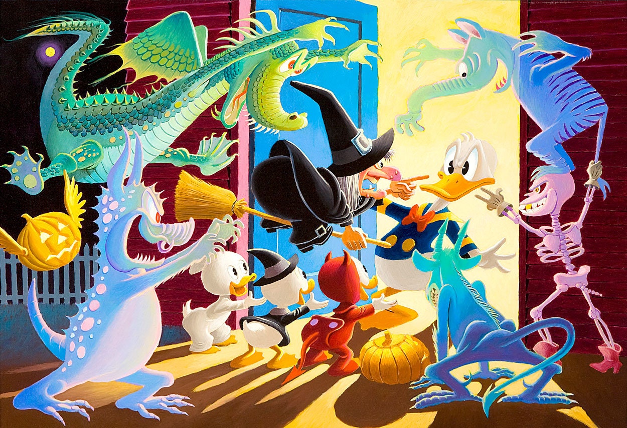 Donald Duck Halloween Party Poster Print Disney World Wall - Etsy